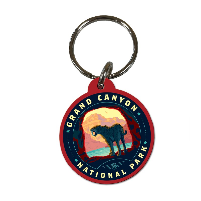 Grand Canyon NP SaberToothed Wood Key Ring| American Made